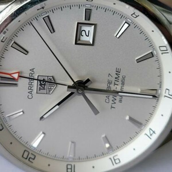 Tag Heuer Carrera Calibre 7 Twin-Time Automatic With Brown Aligator ...