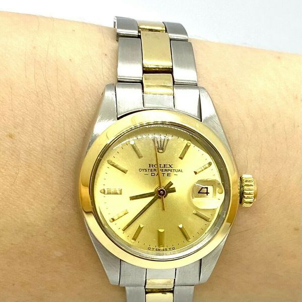 ROLEX DATE REF. 6916 TWO-TONE VINTAGE LADIES WATCH 100% GENUINE ...