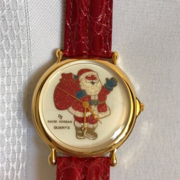 Vintage DJ David Jordan Sparkle Santa Christmas Wrist Quartz Watch ...