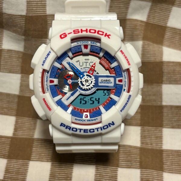 Casio â G Shock Analog Digital Mens Watch GA-110 Red White And Blue ...