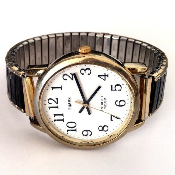 VINTAGE TIMEX INDIGLO WR 30M CR2016 CELL J6 WATCH WHITE DIAL RUNS NEW ...
