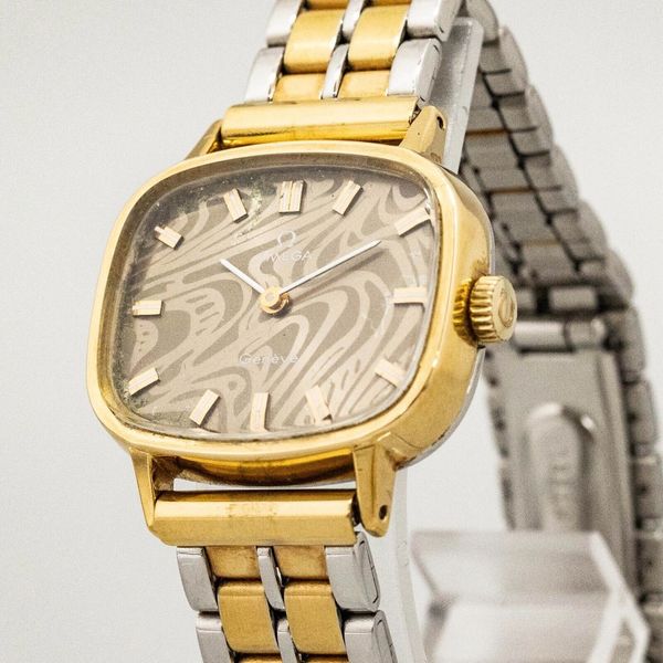 *Exc+4* Vintage OMEGA Geneve Cal.625 Gold Manual Winding Marble Dial ...