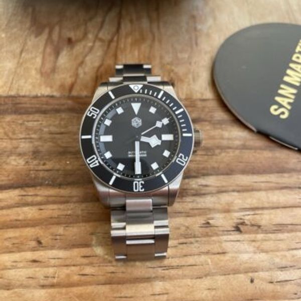 San Martin SN0121 Titanium Black Pelagos Dive Diver Watch Seiko NH35 ...