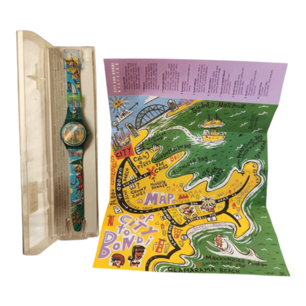 Vintage Swatch Access watch THE BIG SWELL Surf city SKG100 New old ...