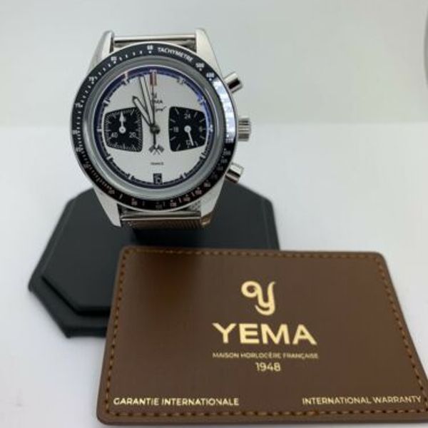 Mens Yema Rallygraf Panda Chronograph Watch Tachymeter Quartz 39mm ...