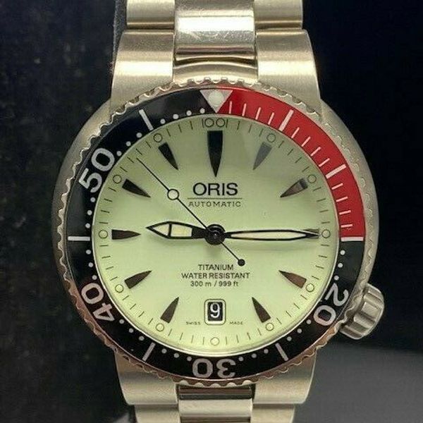ORIS TITANIUM DIVER 7562, RARER LUME DIAL AND COKE BEZEL AUTOMATIC ...