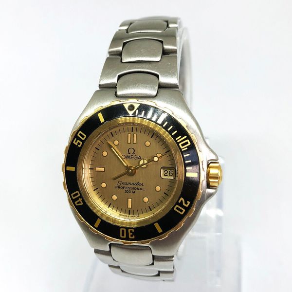 OMEGA Seamaster Professional Quartz Watch. Gold Dial. 29mm Case. WR200M ...