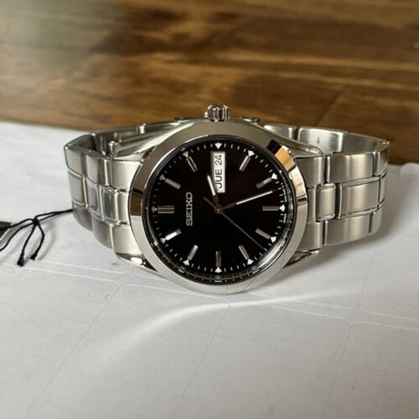 SEIKO Quartz Black Dial Stainless Steel Men's Watch - SUR361 MSRP: $195 ...