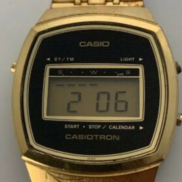 31CS-10 Rare Gold CASIO Casiotron 1976 Digital LCD Quartz Watch Working ...