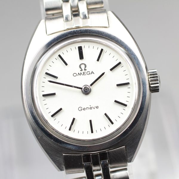 [Near MINT] Vintage OMEGA Geneve Cal.485 Hand Winding 24mm Silver Dial ...