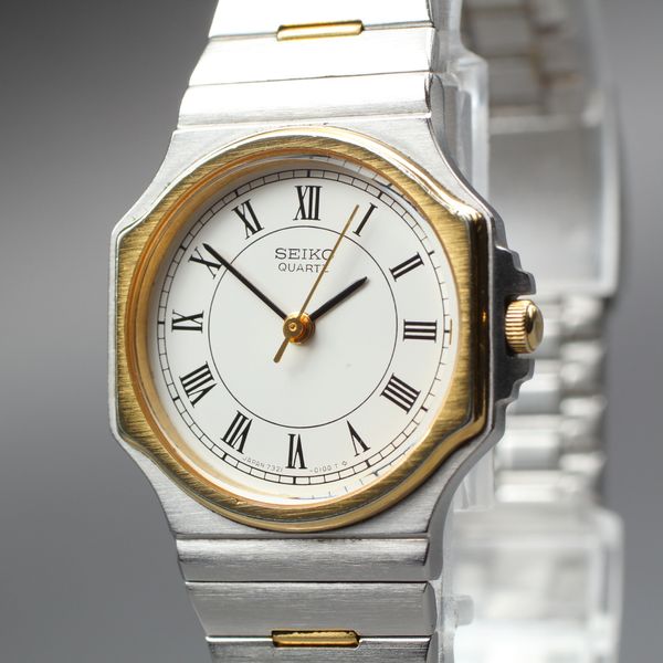 Vintage 1982 [Exc+5] Seiko 7321-0030 Roman Gold 25mm Quartz Ladies ...
