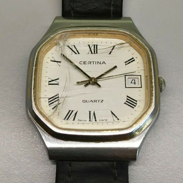 Mens Watch CERTINA quartz movement cal. 753-1 working broken glass ...