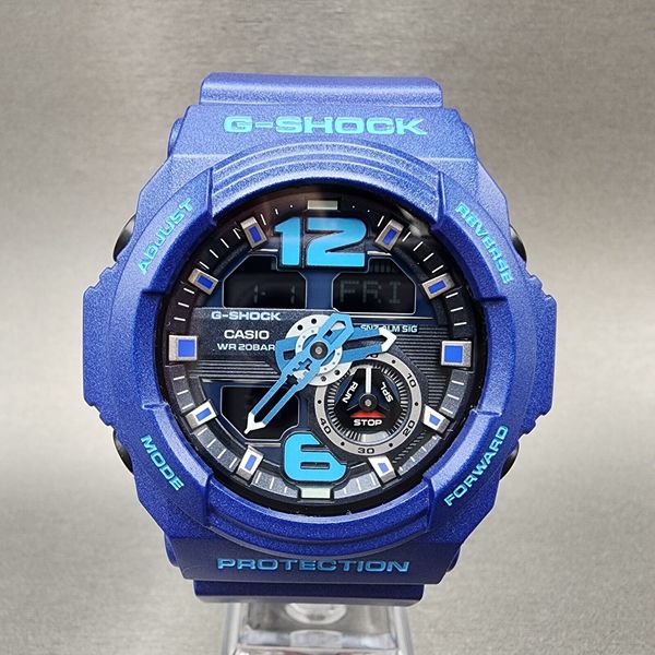Casio G-Shock GA-310 Watch Men 52mm Black Dial Blue Analog Digital New ...