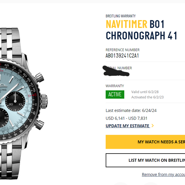 [WTS] Breitling Navitimer B01 Ice Blue 41mm with extra | WatchCharts ...