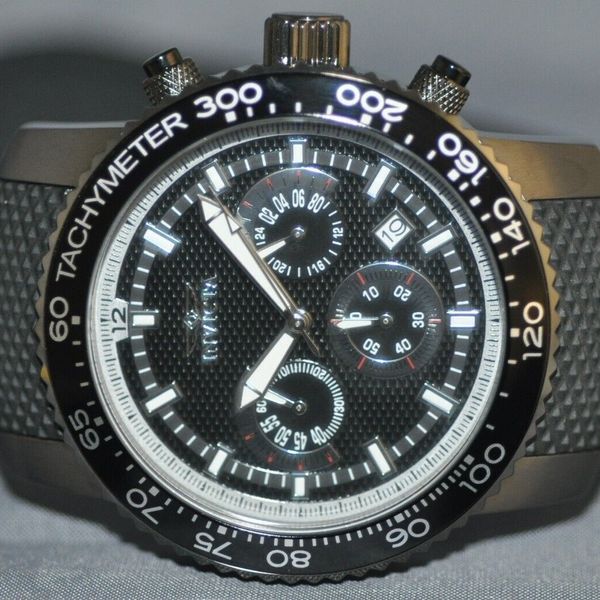 Invicta Men's Specialty Chronograph Black Dial Black Rubber Watch 17776 ...