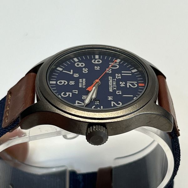 Timex TW4B14100 Men's "Expedition" Blue Fabric Watch Scout Indiglo Date | WatchCharts Marketplace