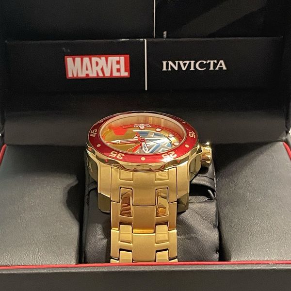 Invicta 48mm Marvel Tony Stark Iron Man Pro Diver Limitd Edition Gold ...