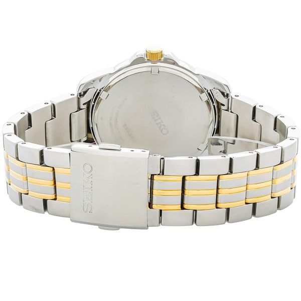 Seiko Essentials Men's Two-Tone Grey Dial Stainless Steel Quartz Watch ...