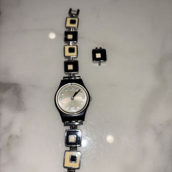 Swatch Chessboard Ladies Watch 19cm Stainless Steel Strap In Box With ...