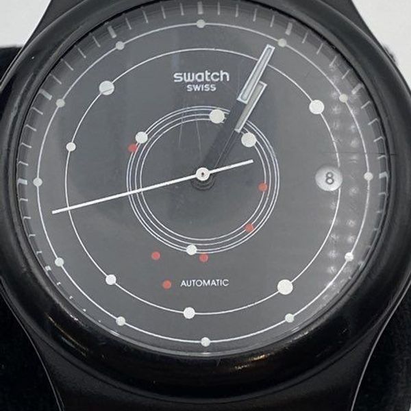 Swatch Mens Black Swiss Made Stainless Steel Automatic Analog ...