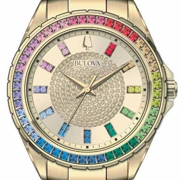 Bulova Men's Crystal Phantasm Quartz Gold Stainless Steel Watch 40 MM ...