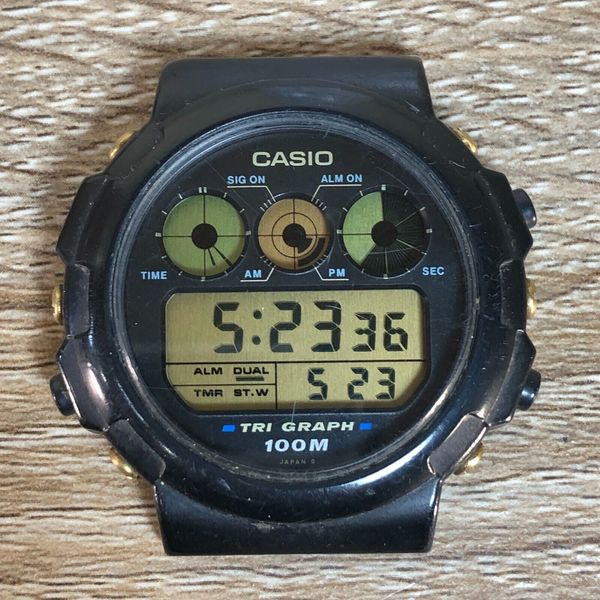Casio TGW-10 Model 827 Casio TRI Graph Vintage Watch Black White Dial ...