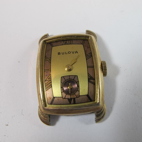 BULOVA MENS 1940`s SENATOR MODEL SUPER TWO TONE DIAL CALIBER 8AE no ...