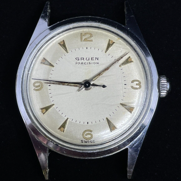 Vintage Gruen Precision Mens Swiss Watch Runs 17 jewel 422 R SS ...