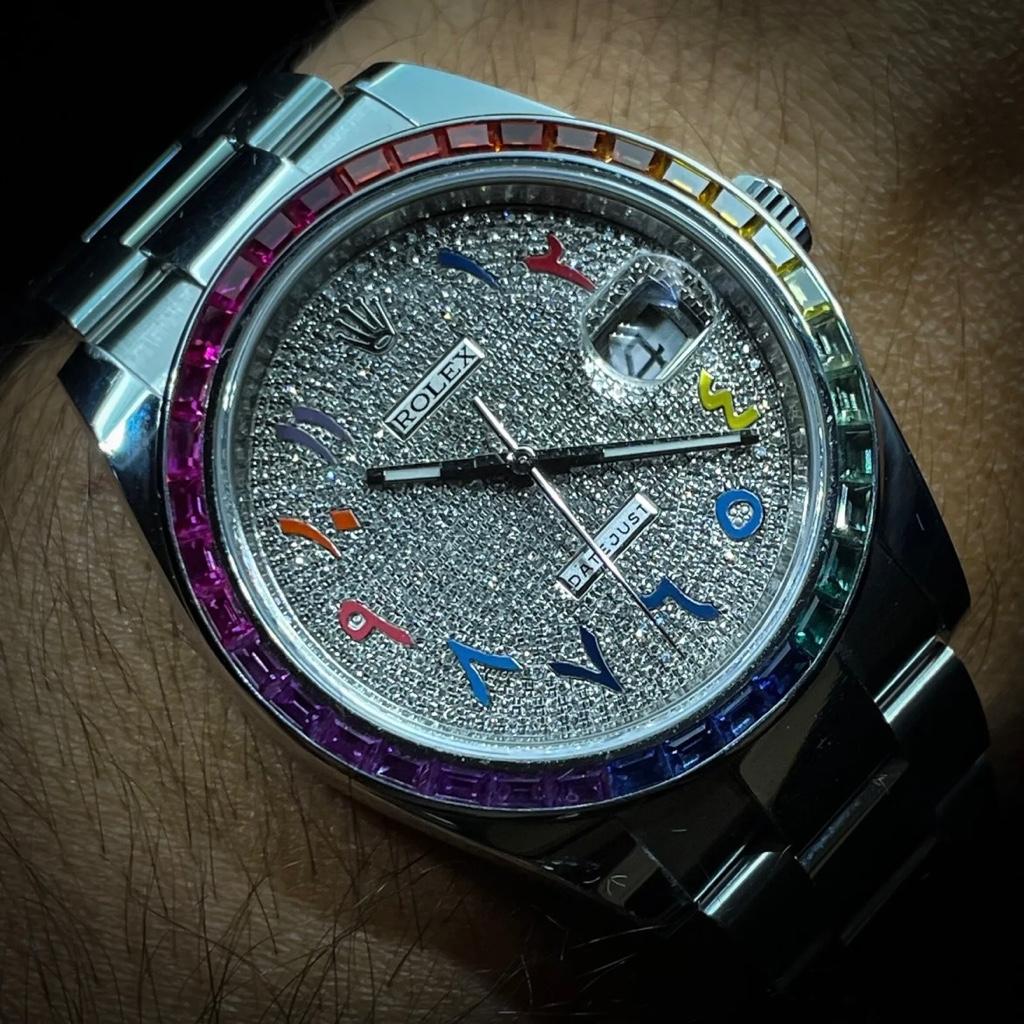 Rolex Datejust 41 - Custom Rainbow Diamond Dial - 126300 - Full Set ...