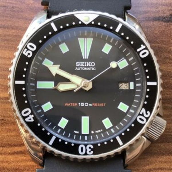 Seiko 7002-7000 SDS001 Black Vintage Men’s Automatic Diver Watch Patina ...