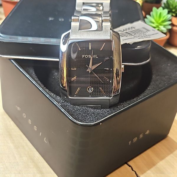 Fossil FS 4009 Black and Silver Stainless Steel Quartz Watch ...