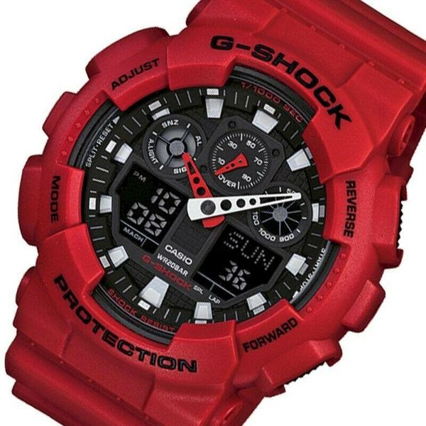 New Casio G Shock GA100B-4A Red Limited Edition Analog Digital Watch ...