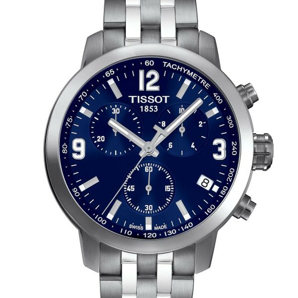 Tissot PRC 200 Chronograph Blue Dial Stainless Steel Men's Watch T0554171104700 | WatchCharts ...
