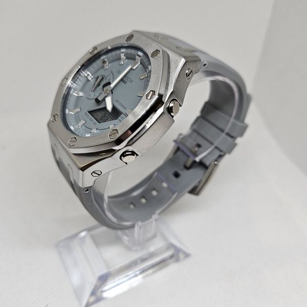 Casio G SHOCK GA 2100 Watch Grey Custom Casioak Mod Metal Royal AP ...