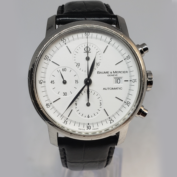 Baume & Mercier Classima XL 65533 Stainless Steel Black Leather band ...