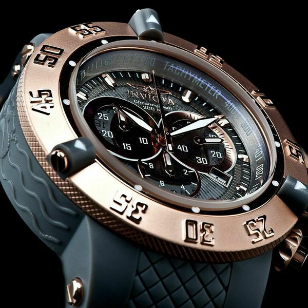 Invicta 50mm Subaqua Noma III Gray Anatomic Chronograph Rose Gold Bezel ...