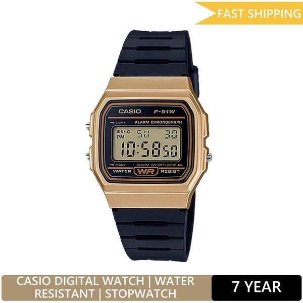 Casio F91W Digital Watch | Water Resistant | LED Light | Stopwatch ...