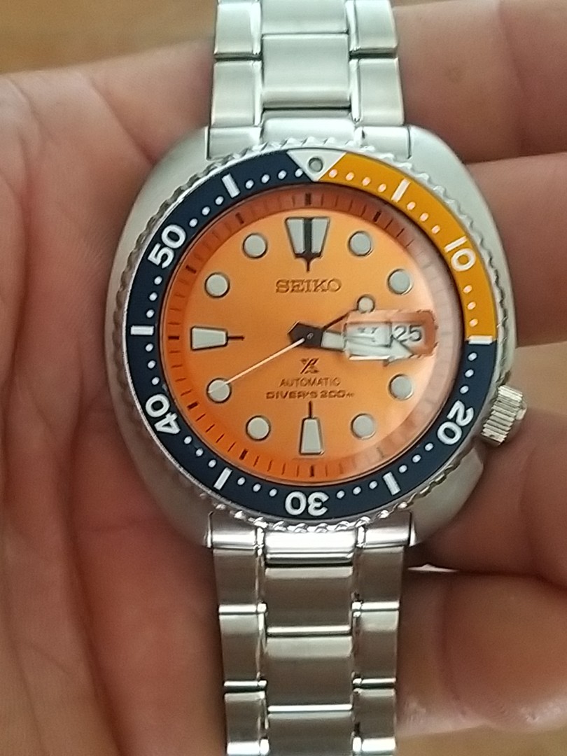 Authentic discontinue SRPC95K1 Seiko ‘Nemo’ Turtle. Orange sun burst ...
