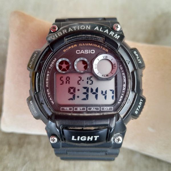 Casio Vibration digital alarm watch with super illumination great ...
