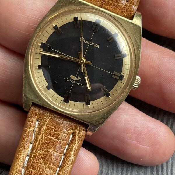 1970 BULOVA SEA KING WHALE CLEAN ORIGINAL BLACK DIAL AUTOMATIC 11-ANAC ...