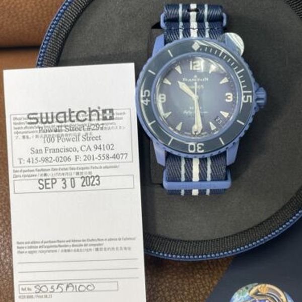 Blancpain x Swatch Bioceramic Scuba Fifty Fathoms SO35A100 "Atlantic ...