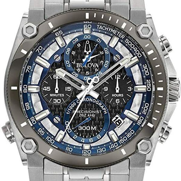 Bulova Precisionist 98B316 Men's Watch DISPLAY Chronograph Stainless ...