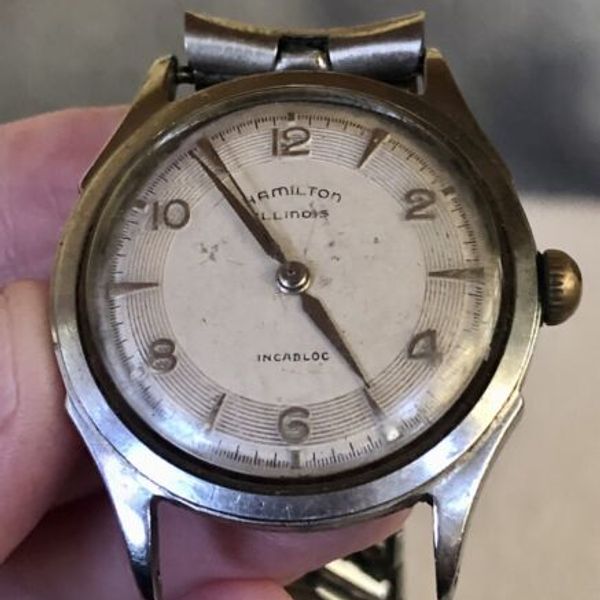 Vintage HAMILTON ILLINOIS INCABLOC Watch - Parts Or Repair Inscribed ...