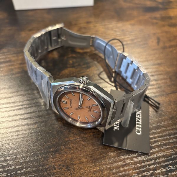 Citizen Zenshin Three-hand Salmon Dial Men's Watch Super Titanium ...