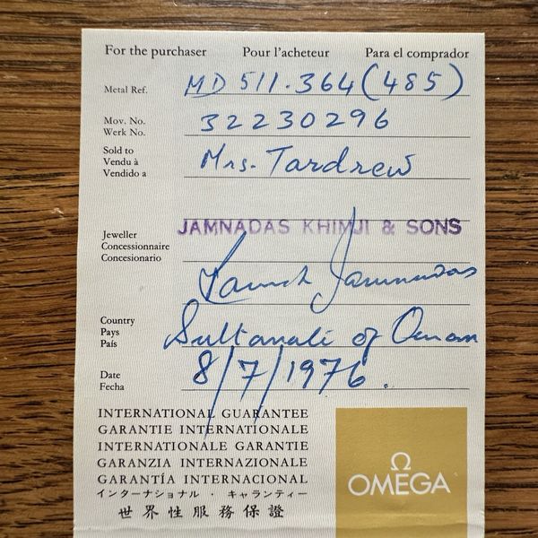 OMEGA Ladies Watch With Original Receipt And Guarantee - Needs New ...