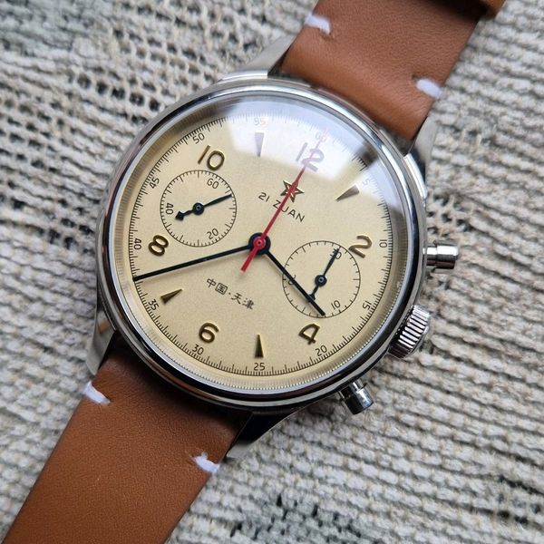 Mens Seagull Vintage Military Style Chronograph Mechanical Watch ...