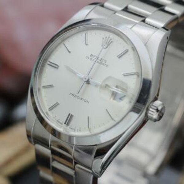 C. 1984 ROLEX Oysterdate Precision 6694 Stainless Steel Men's Watch w ...