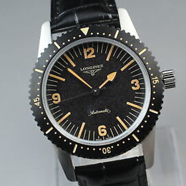 [w/Box, Paper ] Longines Heritage Skin Diver 300M Automatic 42mm Black ...
