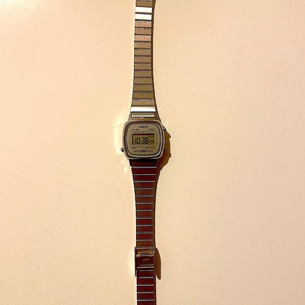 Casio Chrome Coloured Stainless Steel Bracelet Watch LA670WEA-7EF ...