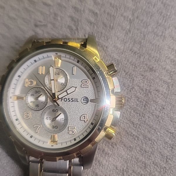 Used Fossil Dean Men's Watch FS4795 Chronograph Stainless Steel ...